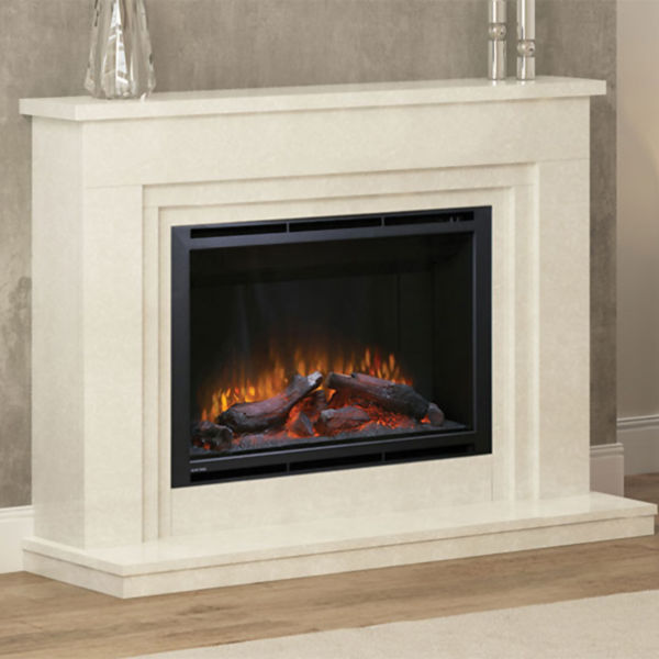 Elgin & Hall Cassius Marble Electric Fireplace Suite